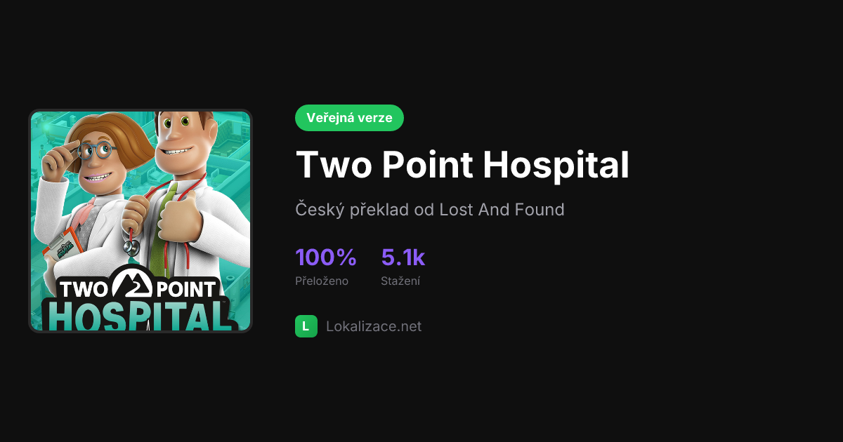Two Point Hospital - Český překlad ke stažení zdarma | Lokalizace.net