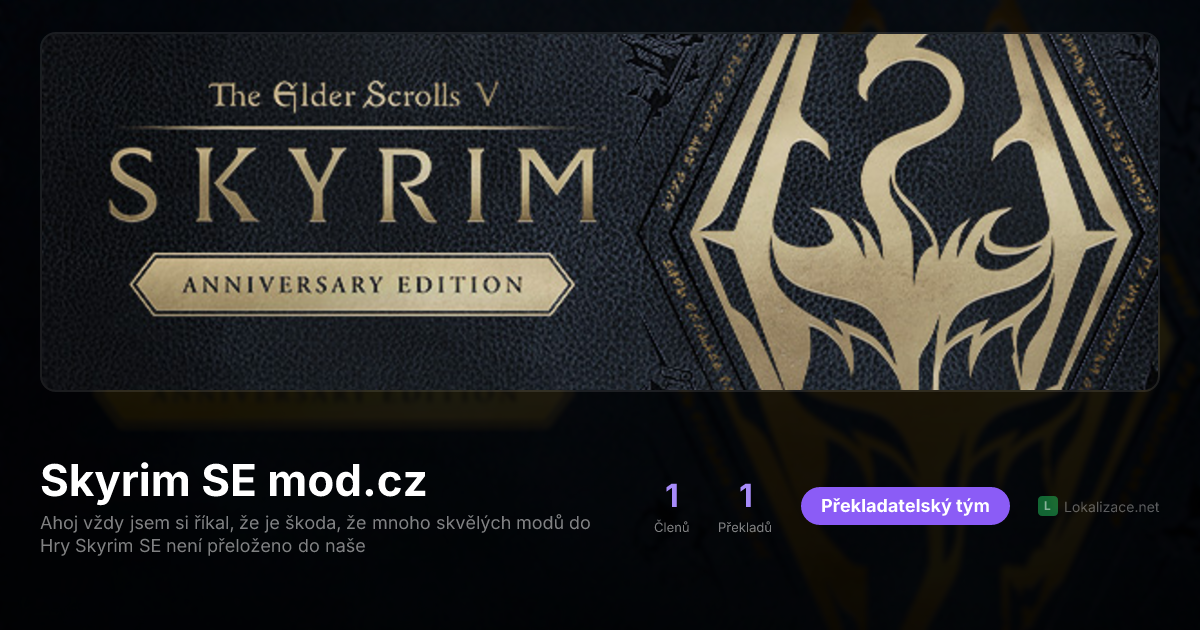 Skyrim SE mod.cz - Překladatelský tým | Lokalizace.net